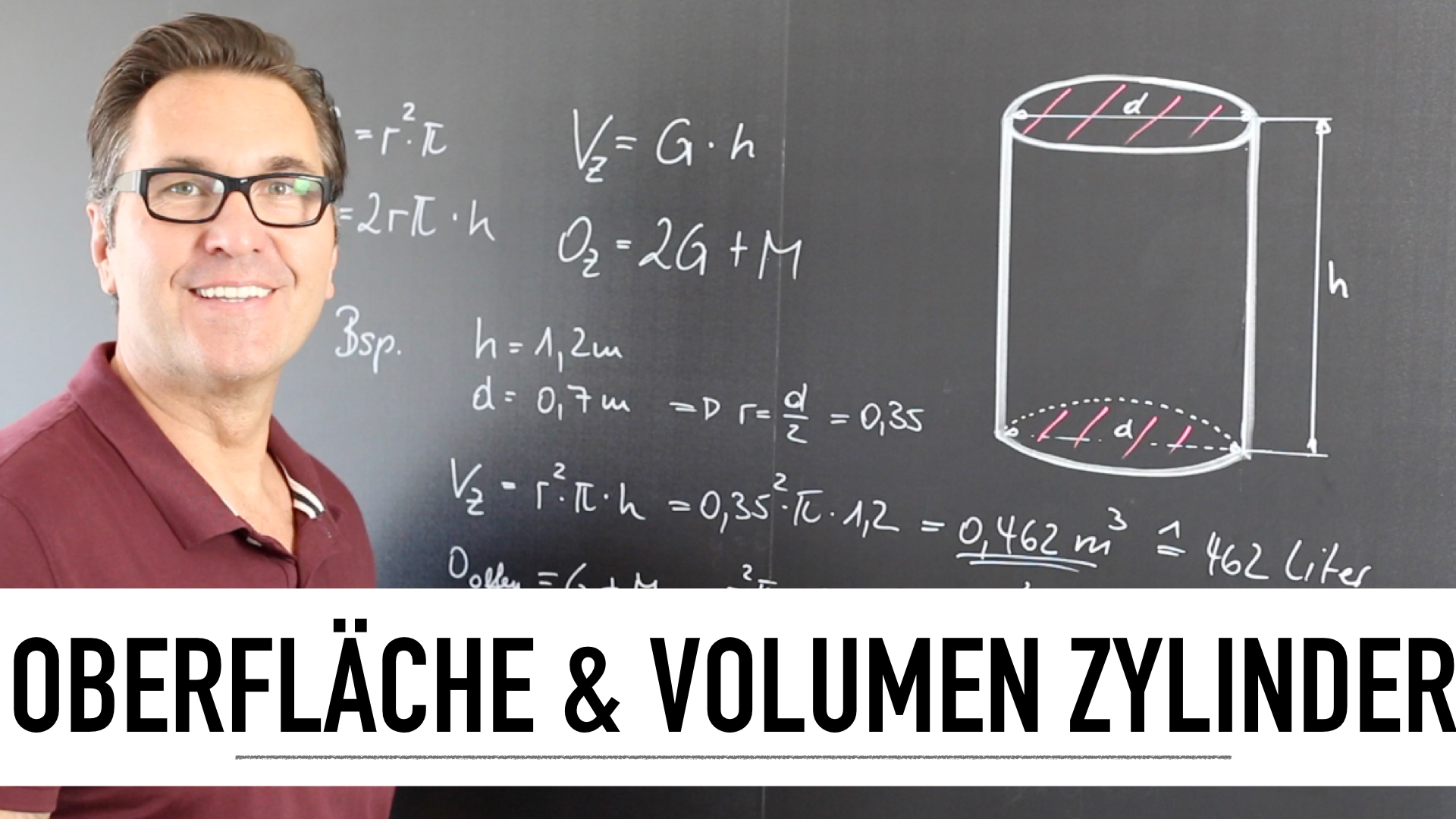Zylinder - Oberfläche und Volumen eines Drehzylinders - lernflix.at