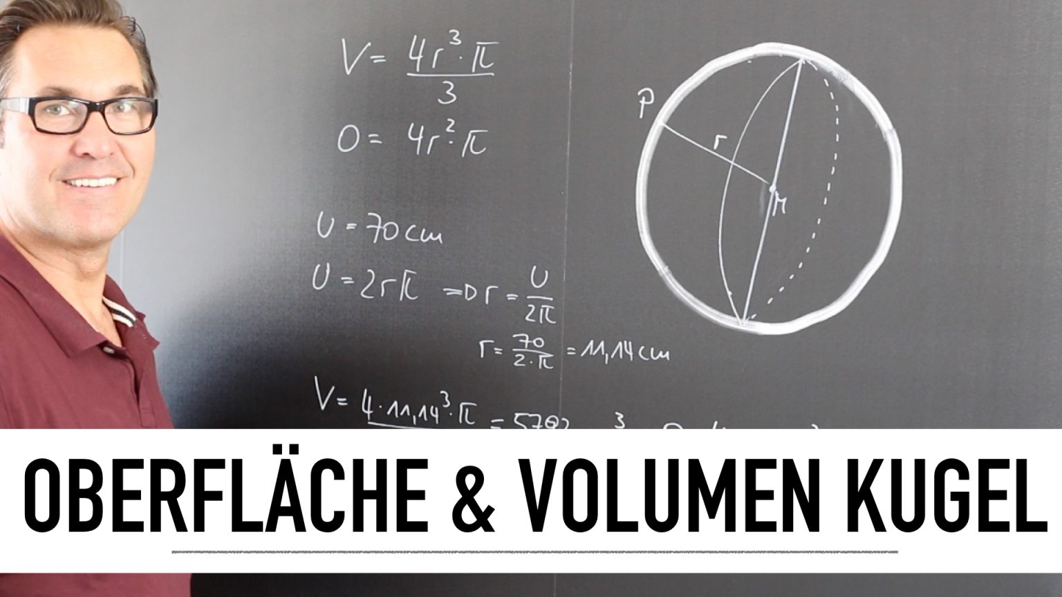 Kugel - Berechnung der Oberfläche und Volumen - lernflix.at
